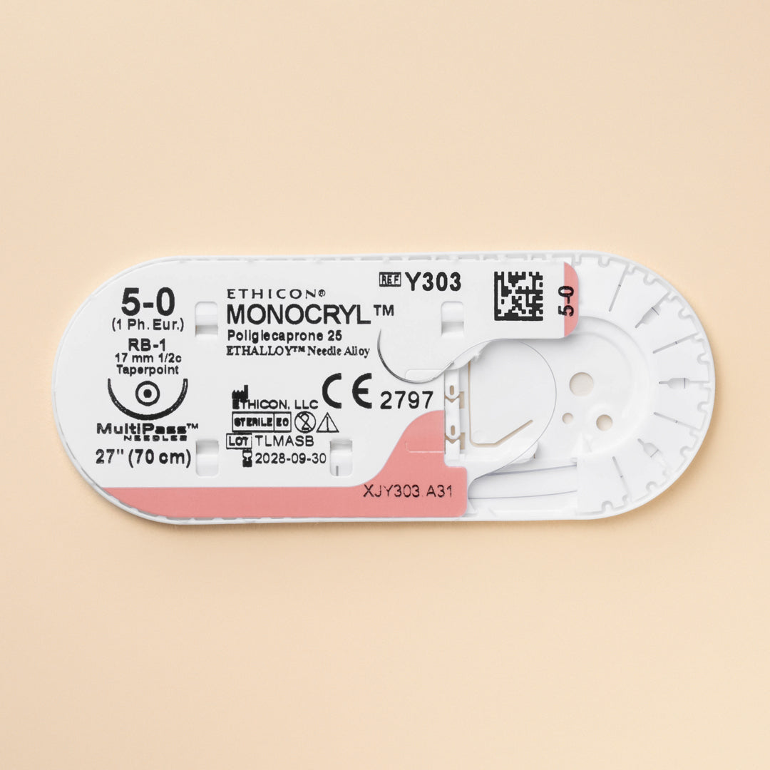5-0 Monocryl Violet 27" RB-1 Needle | Y303H (3 doz) – ProNorth Medical